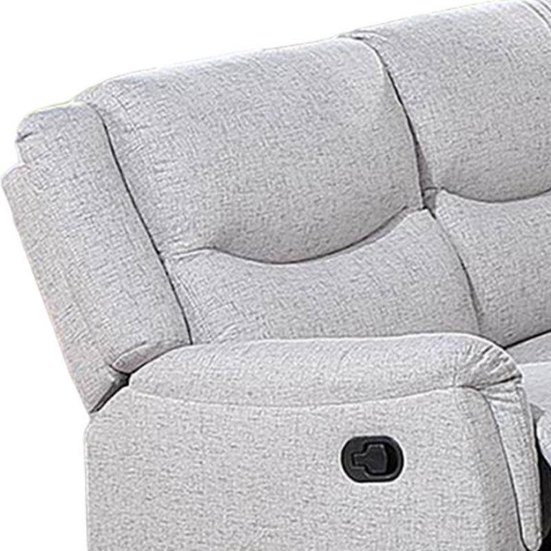 Save $628 • Benjara Ammy Manual Recliner Sofa, Pillow Arms, 75In Wood, Faux Burlap